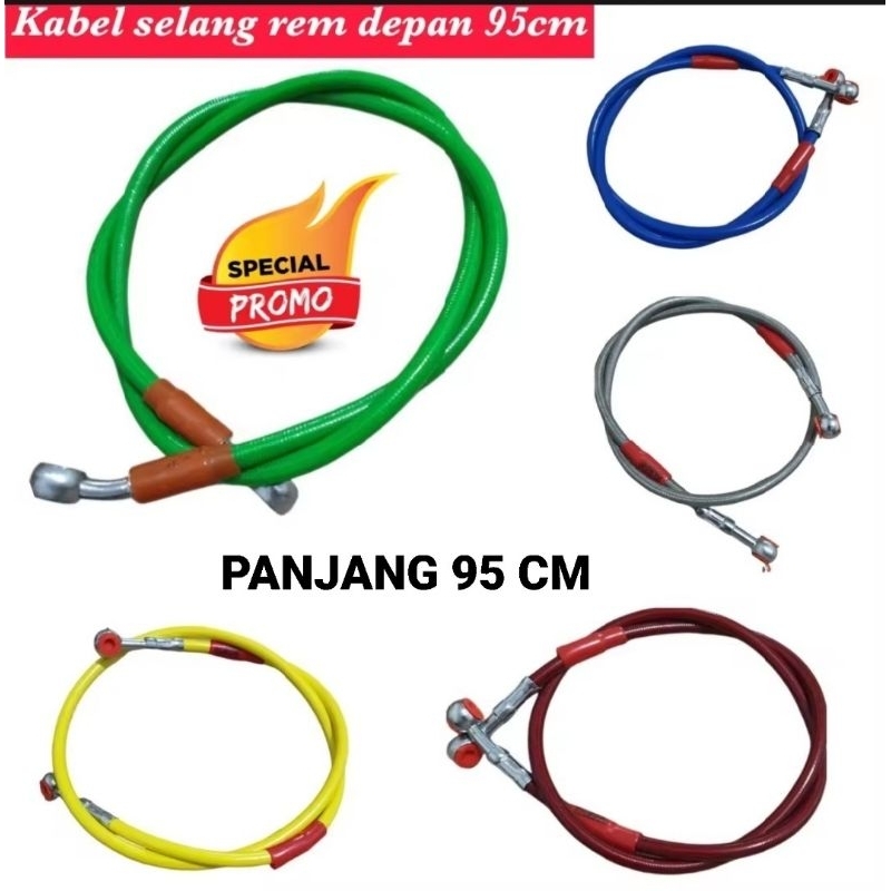 Jual Selang Rem Depan Motor 95 Cm Warna Universal - Selang Rem Cakram ...