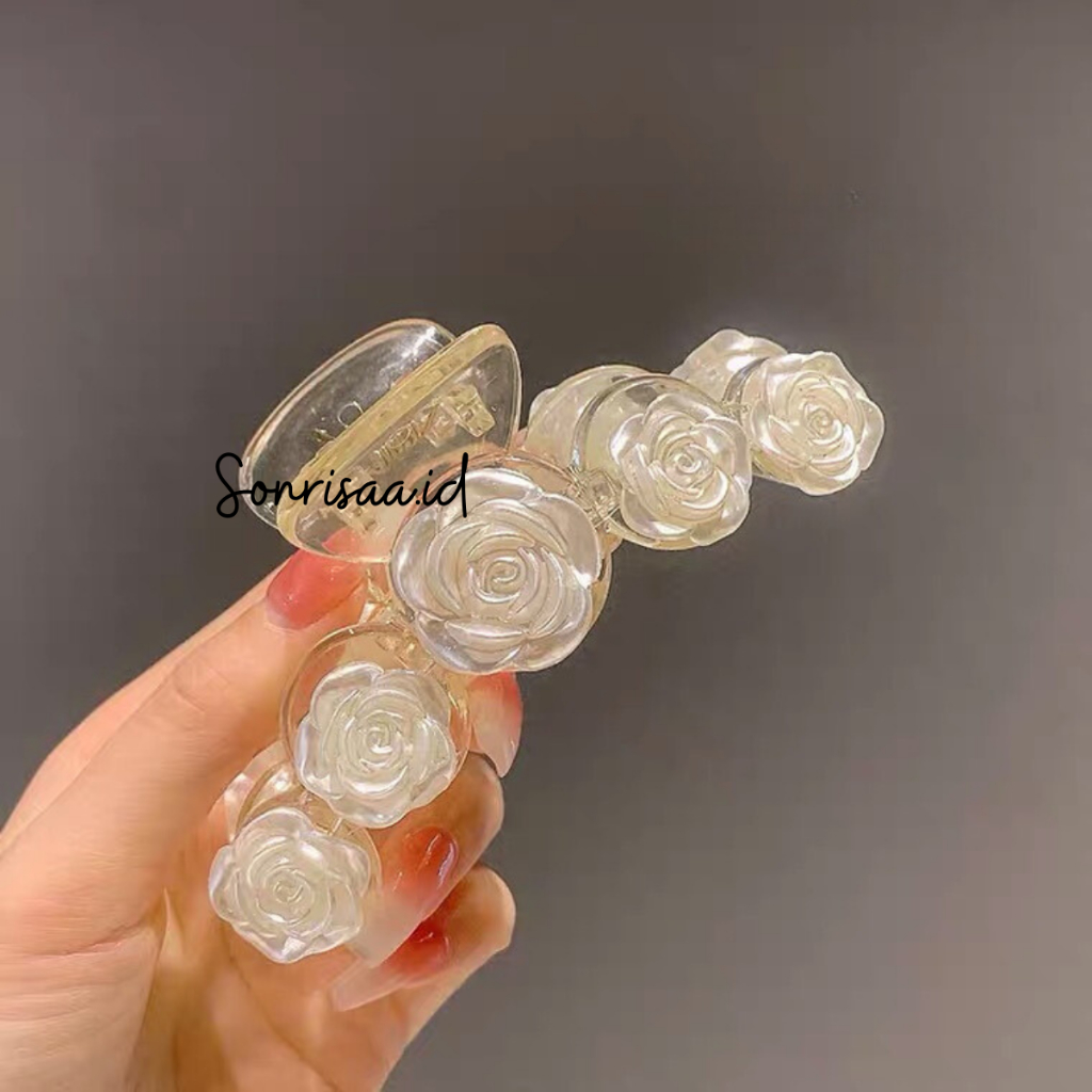 Jual Jepitan Rambut Korea Bunga Pearl White/ Jepitan Besi Motif ...