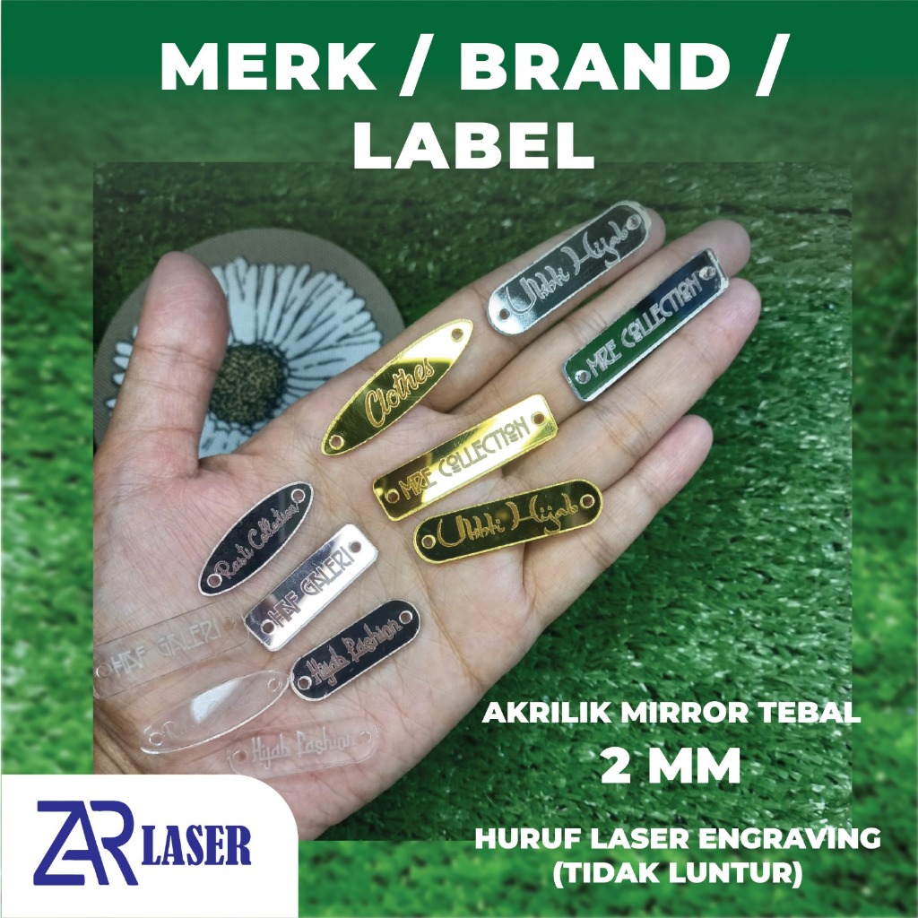 Jual Merk / Branding hijab gamis / Label custom Akrilik Gold / Rosegold ...