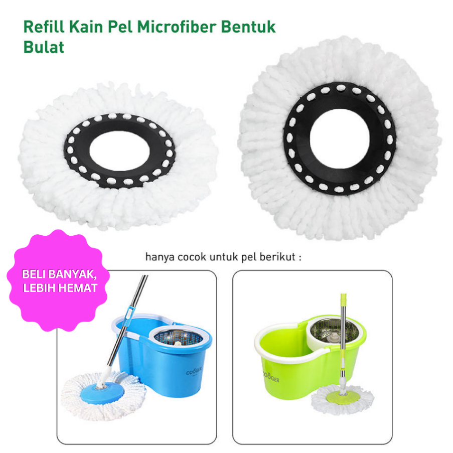 Jual Kain Spin Mop 13 CM / Refill Kain Pel Super Mop Kain Pel Refill ...