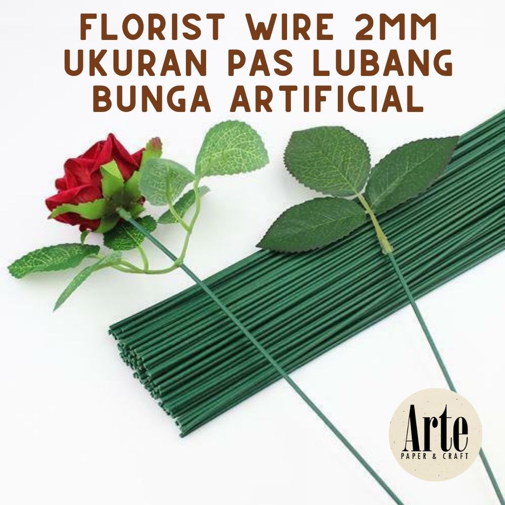Jual 50 pcs Floral Wire 2mm 40cm Kawat Bunga Florist - Kawat Hijau ...