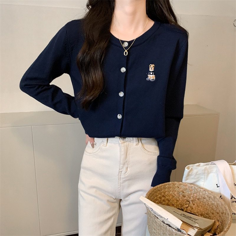 Jual INKÁ Korean Style Knit Cardigan Sweater Outerwear Teddy Bear ...