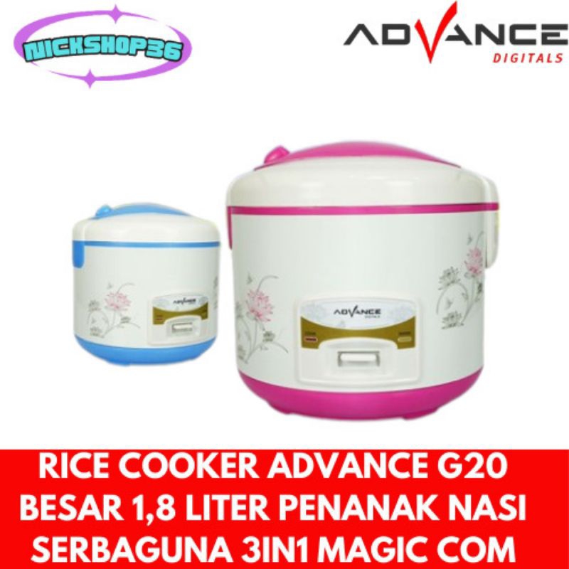 Jual Rice cooker advance G20 Besar 1,8 liter penanak nasi serbaguna ...