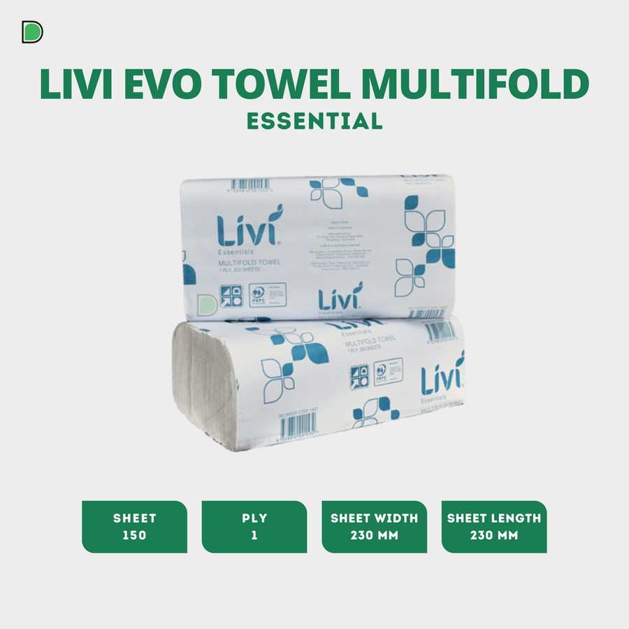 Jual Tissue LIVI Evo Premium Multifold Essential / Tisu Hand Towel ...