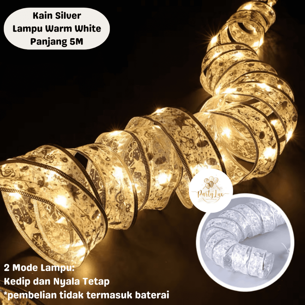 Jual Lampu Natal Kain / Pita Lampu LED Tumbler / Dekorasi Pohon Natal ...