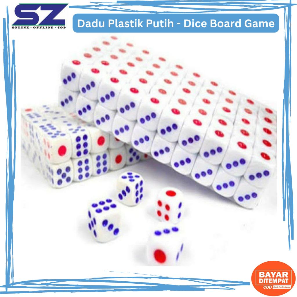 Jual Dadu Plastik Putih - Dice Board Game ludo ular tangga pop it angka ...