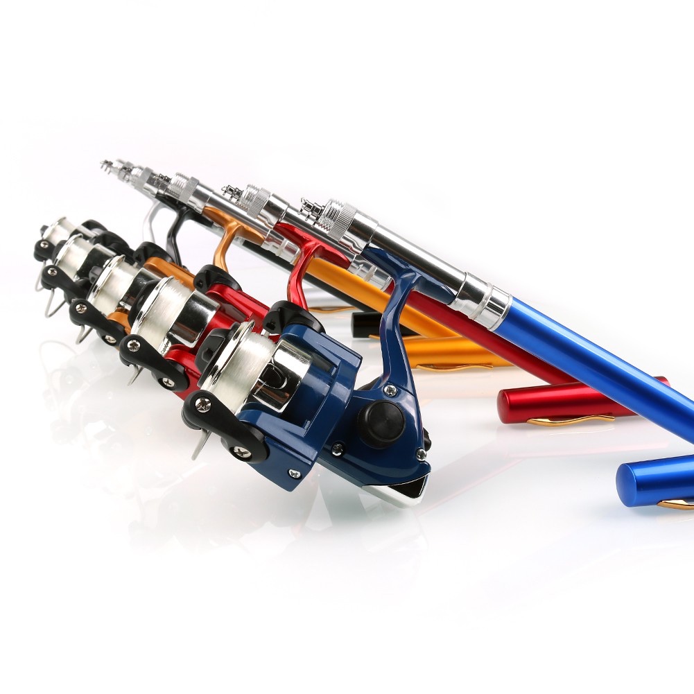 Jual Satu set Joran Pen mini alat pancing pulpen casting dan spinning ...