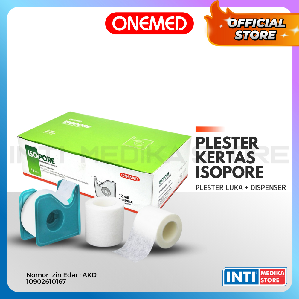 Jual ONEMED - Plester Luka ISOPORE 1/2 Inch 1 Inch 2 Inch + Dispenser ...
