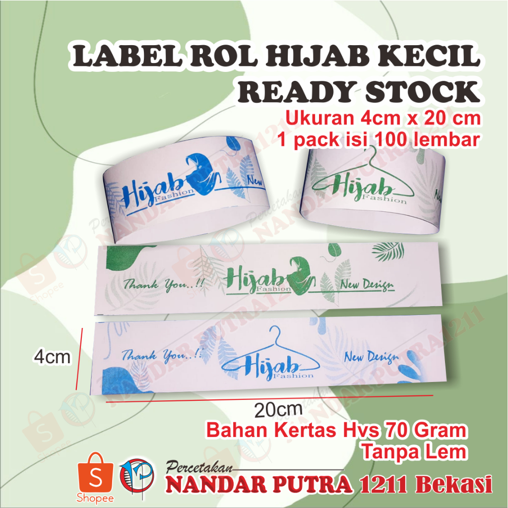 Jual (100pcs) Label Roll Hijab/ Label Roll Hijab Ready Stock | Shopee ...