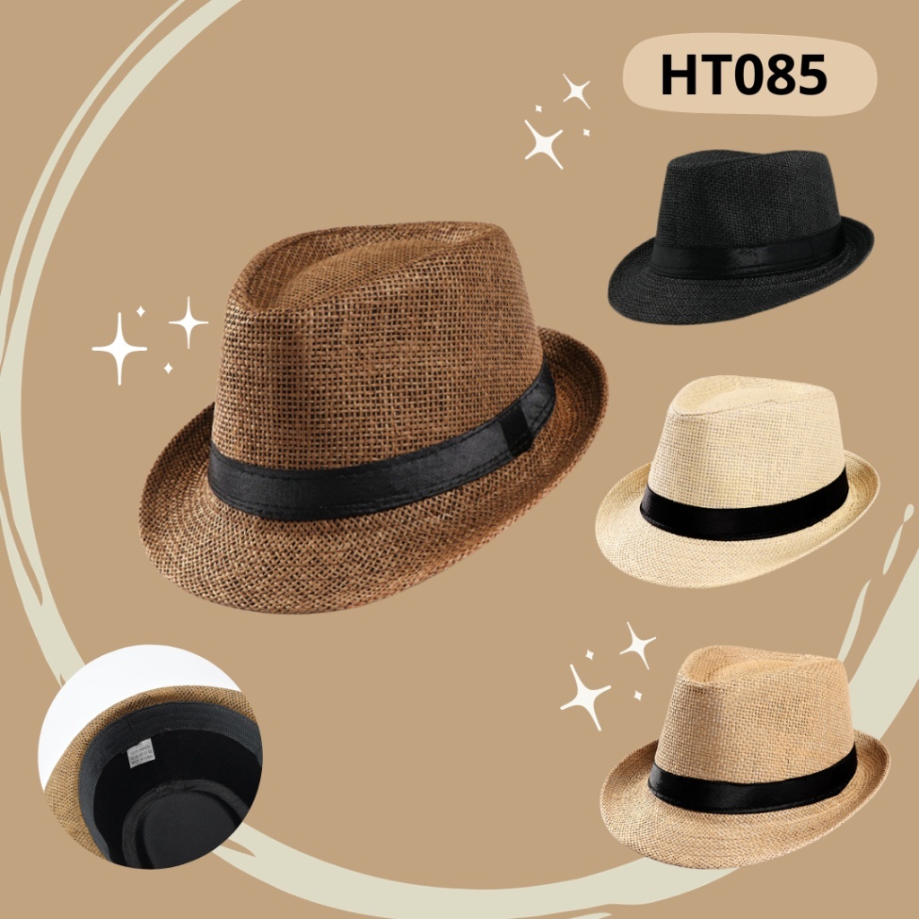 Jual HT085 - TOPI FEDORA PRIA JERAMI ONE PIECE DEWASA POLOS PREMIUM ...