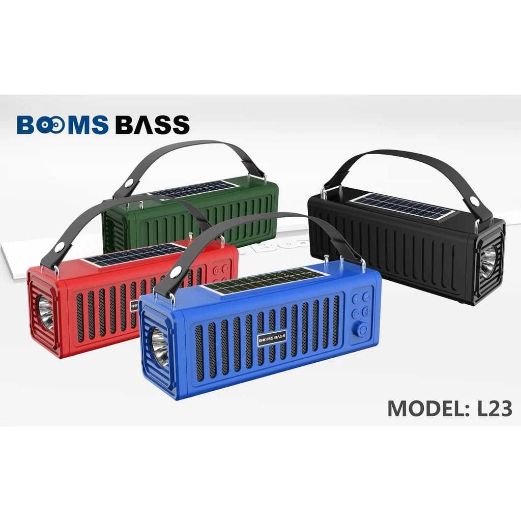 Jual BOOMS BASS L23 Solar Panel Flashlight Portable Outdoor Wireless ...