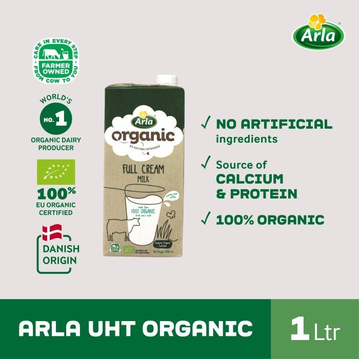 Jual Arla Organic Full Cream Milk 1 L Susu UHT Organik Denmark 1L ...