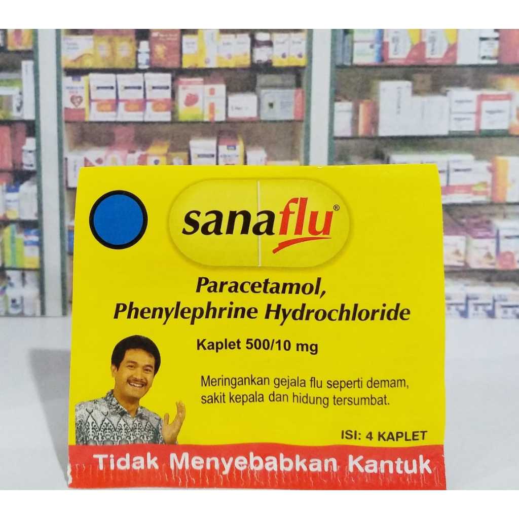 Jual Sanaflu 1 STRIP ISI 4 KAPLET - Meredakan Demam, Pilek, Bersin ...