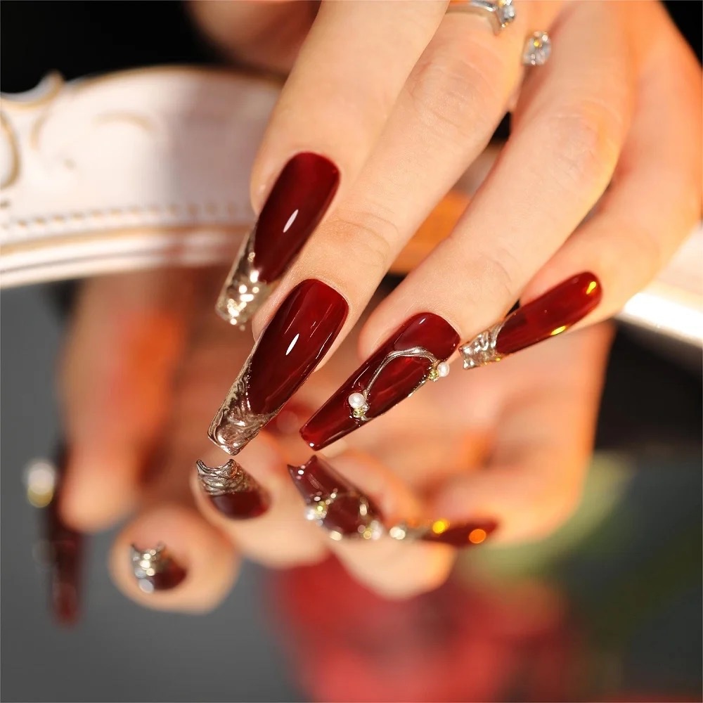 Jual FS Wine Red MAROON Color Nail Gel Polish 15ml Soak Off UV/LED Gel ...