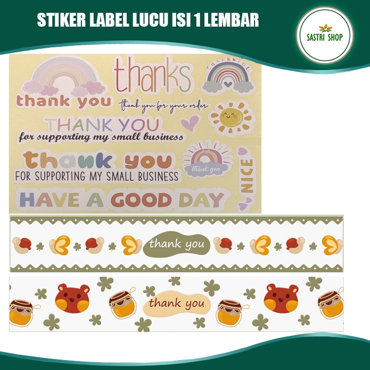 Jual Stiker Label Thank You Motif Lucu! | Shopee Indonesia
