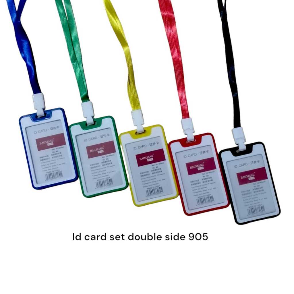 Jual Name Tag Id Card Holder Tempat Nama Plastik Set + Kalung Tali Id ...