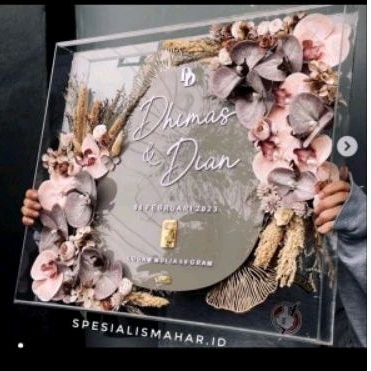 Jual mahar akrilik mahar bentuk box akrilik ukuran jumbo 16R elegant ...