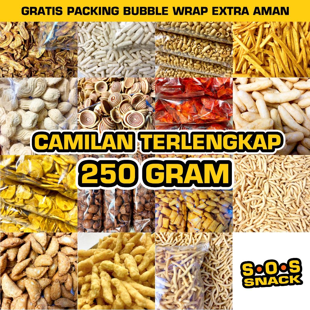 Jual SNACK KILOAN TERLENGKAP 250 GRAM makanan ringan jajanan cemilan ...