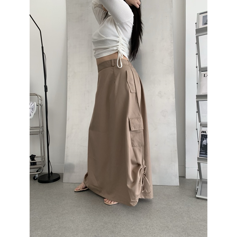 Jual VIENA Rok Cargo Mayung Wanita - Rok Kargo Payung Serut Samping ...