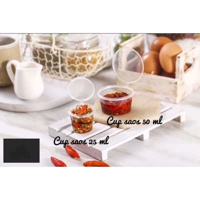 Jual CUP SAOS UKURAN 25ML 50ML / CUP SAMBAL / TEMPAT SAMBAL / TEMPAT ...