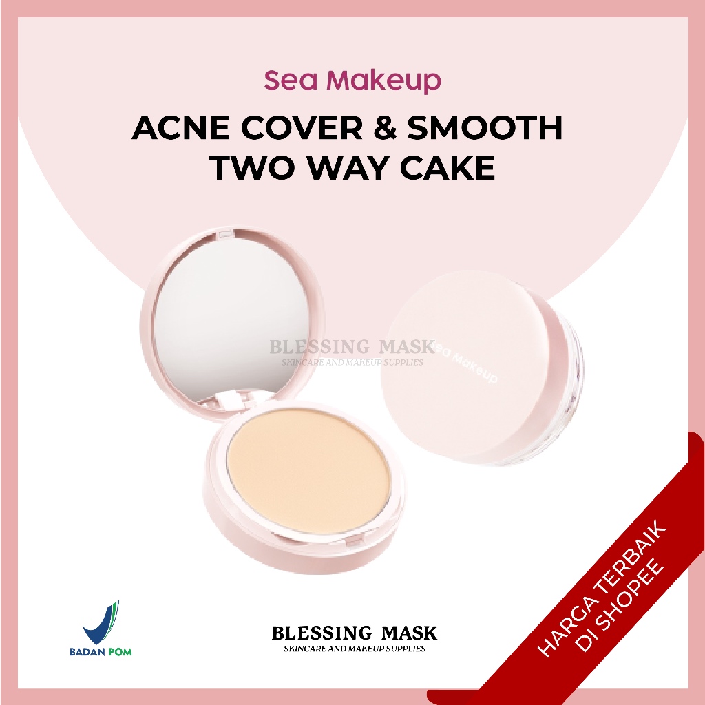 Jual Sea Makeup Acne Cover & Smooth Two Way Cake | Shopee Indonesia