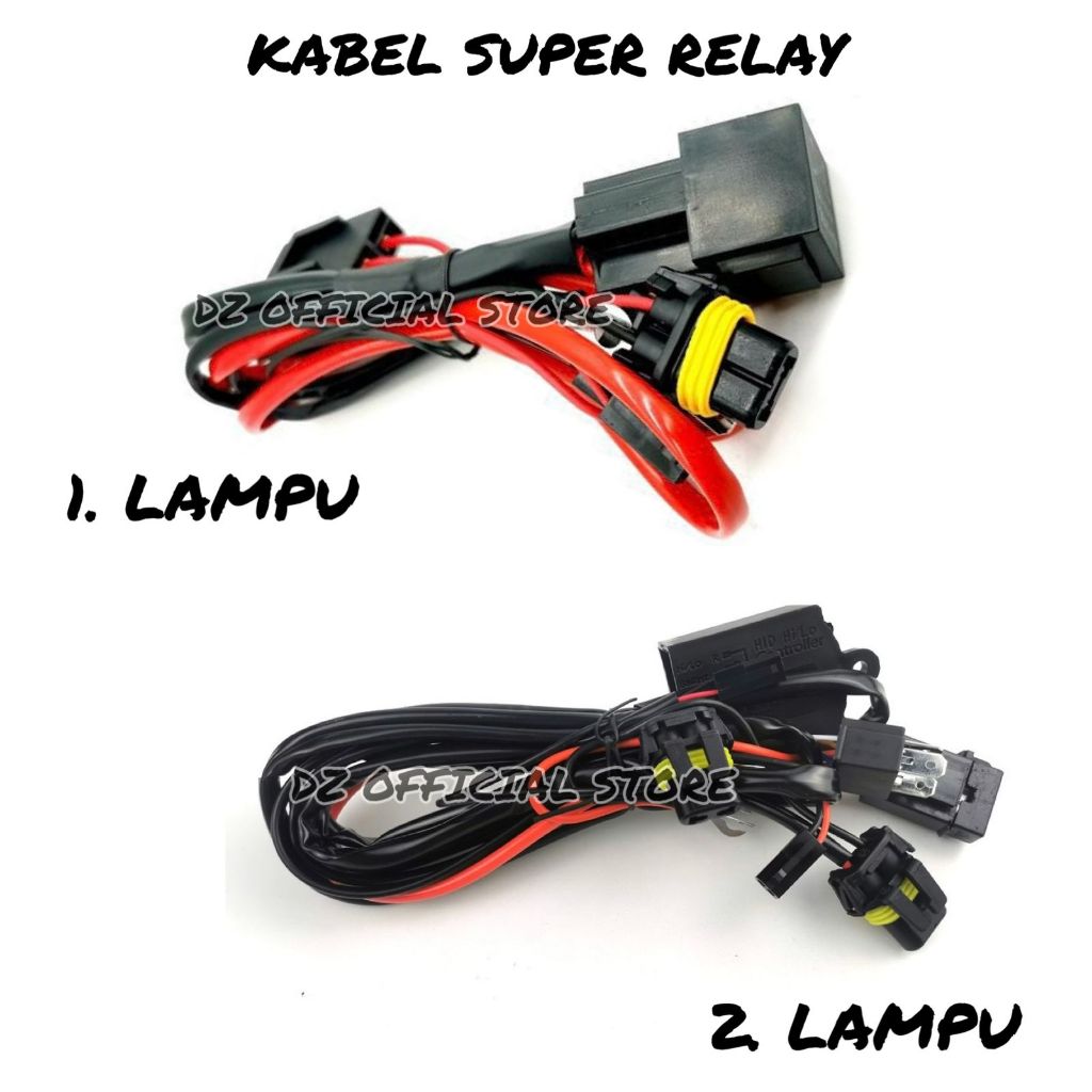 Jual Kabel Super Relay Set Lampu Biled Proyektor Socket H4 input 12 ...