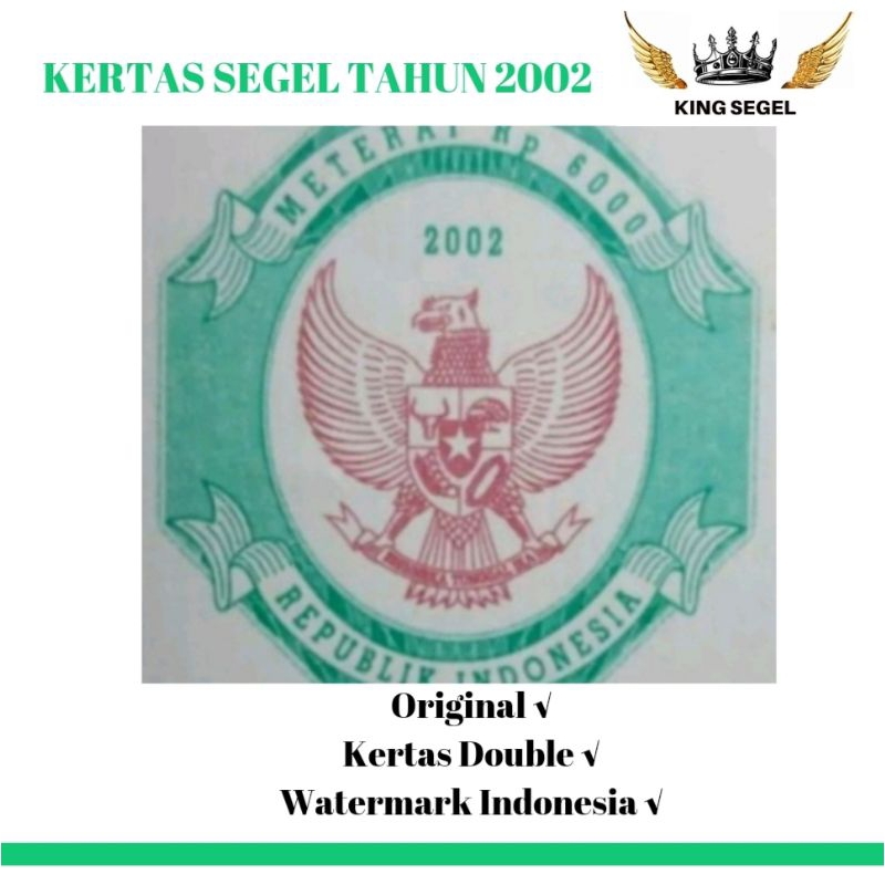 Jual KERTAS SEGEL TAHUN 2002 DOUBLE SLIDE ASLI (Beli 2 Gratis 1 ...