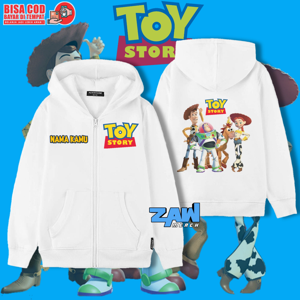 Jual Hoodie Zipper Anak Toy Story / Jaket Resleting Anak Toy Story FREE ...