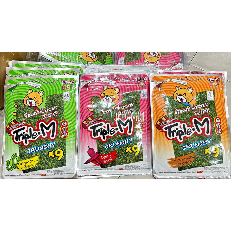 Jual Roasted Seaweed Crunchy / Snack Rumput Laut Triple-M | Shopee ...