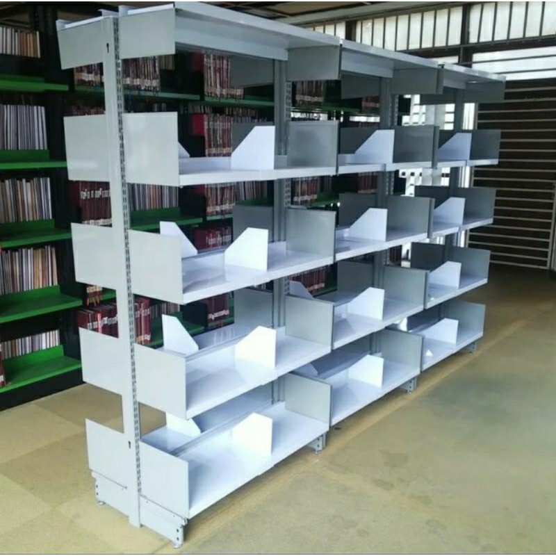 Jual rak buku | rak perpustakaan double | Shopee Indonesia