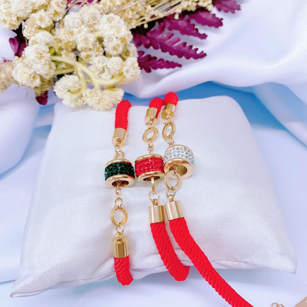 Jual Gelang Wanita Titanium Motif Tali Merah Fashion Korean Gold 24k ...