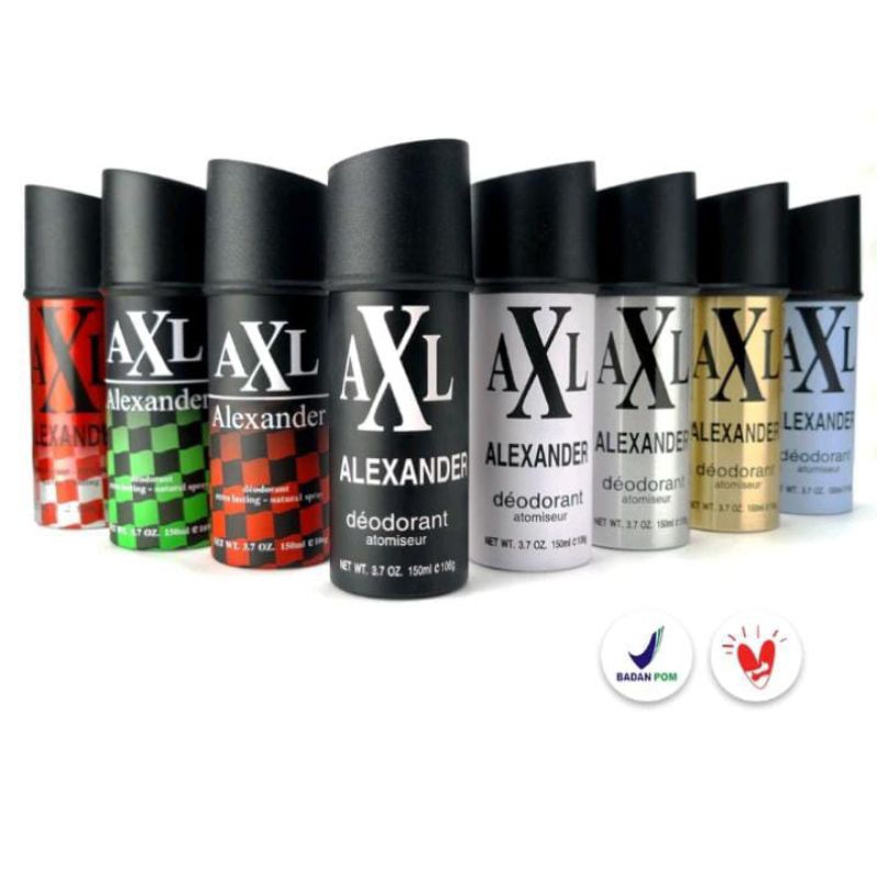 Jual AXL Alexander Body Spray Deodorant 150mL/30mL - Deodorant Pria ...