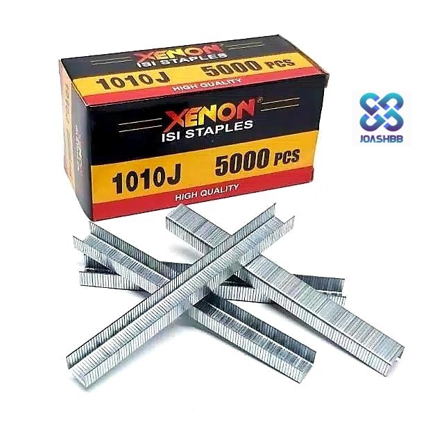 Jual Isi Staples 1010J isi 5000bh Paku Tembak XENON- Refill Air Nailer ...