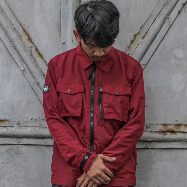 Jual Troublemaker - Overshirt Jacket - Buckingham Burgundy | Shopee ...