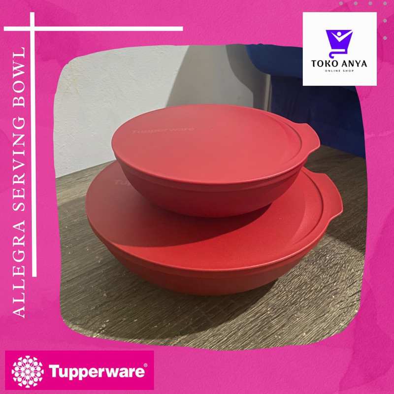 Jual ALLEGRA SERVING BOWL MERAH GOLD TUPPERWARE / ALEGRA TUPPERWARE ...