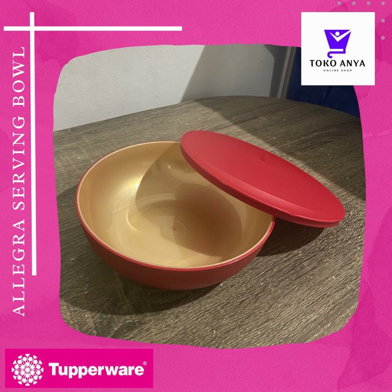 Jual ALLEGRA SERVING BOWL MERAH GOLD TUPPERWARE / ALEGRA TUPPERWARE ...