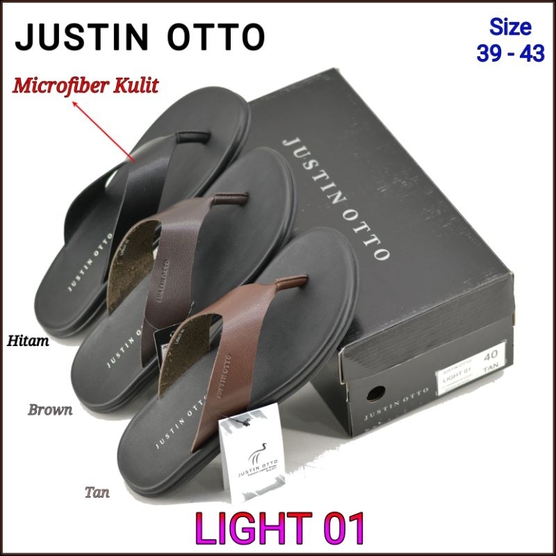 Jual Sandal Pria JUSTIN OTTO LIGHT 01 Kulit Microfiber | Shopee Indonesia