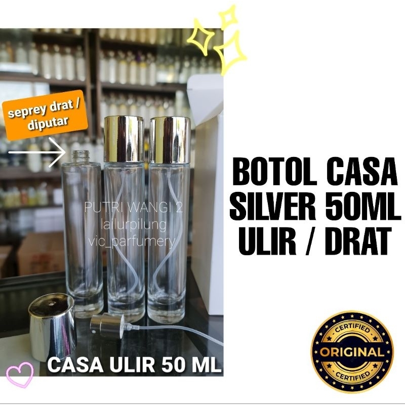 Jual BOTOL PARFUM CASA PUTIH UV ULIR 50ML / BOTOL KOSONG / BOTOL KACA ...