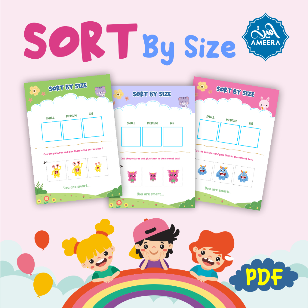 Jual Aktivitas menyusun gambar sesuai ukuran (sort by size) untuk paud ...