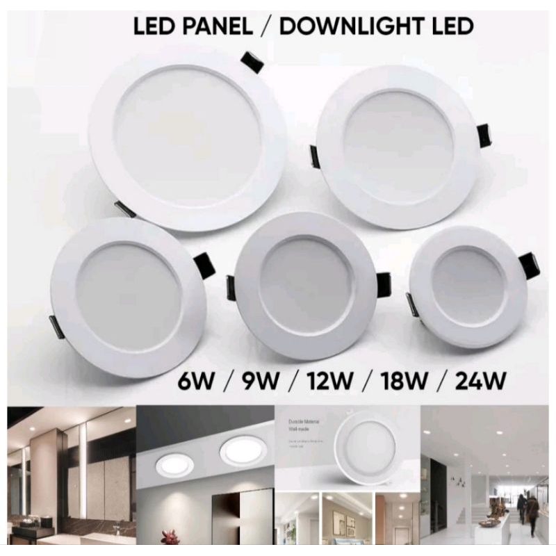 Jual Lampu Downlight LED Panel 6W/9W/12W/18W PUTIH Tipis Bulat Inbow | Shopee Indonesia