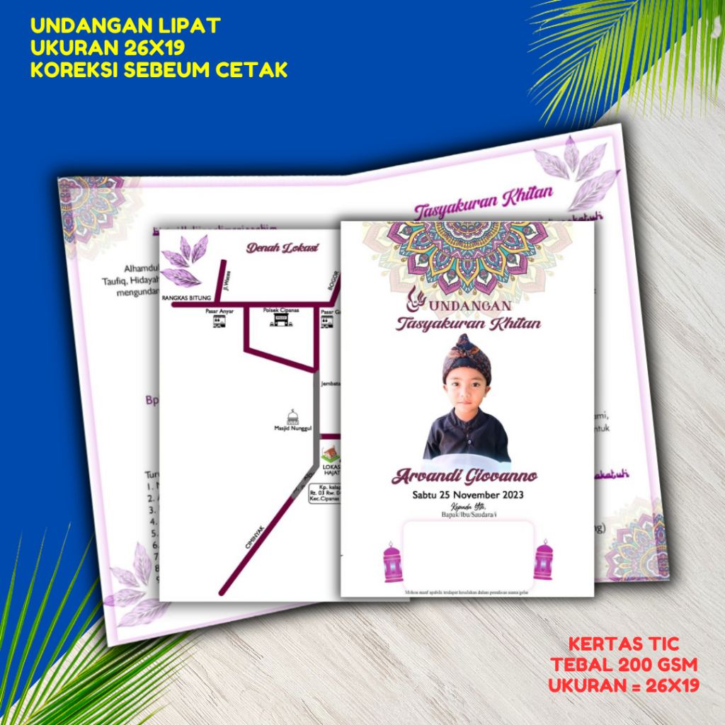 Jual undangan sunatan khitanan harga murah unik proses cepat minimal ...