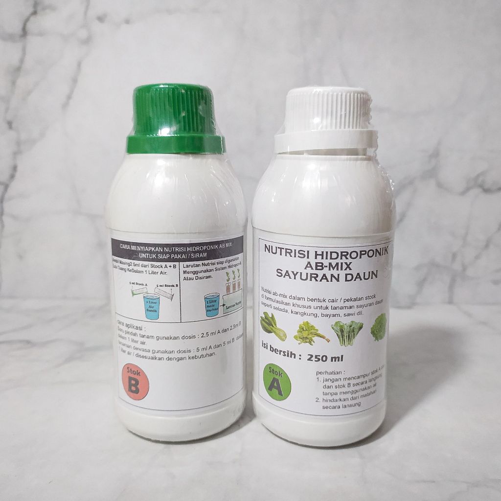 Jual Nutrisi Hidroponik Cair AB-MIX Sayuran Daun 250 ML | Shopee Indonesia