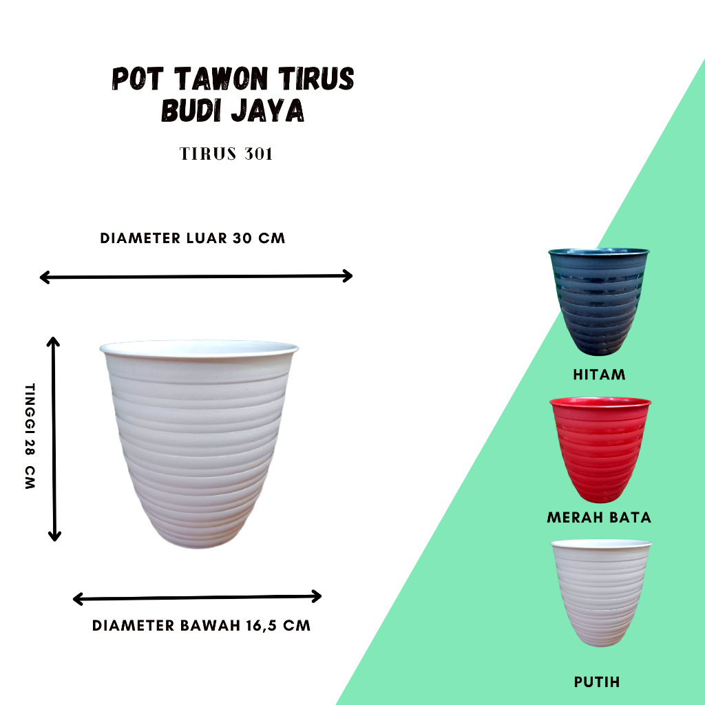 Jual POT TAWON TIRUS TINNGI UKURAN 30 (301) ORIGINAL BUDI JAYA | Shopee ...