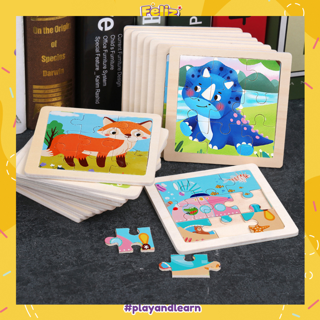 Jual [FELIZKIDS] [PZ17] WOODEN PUZZLE - PUZZLE KAYU 9PCS - MINI WOODEN ...