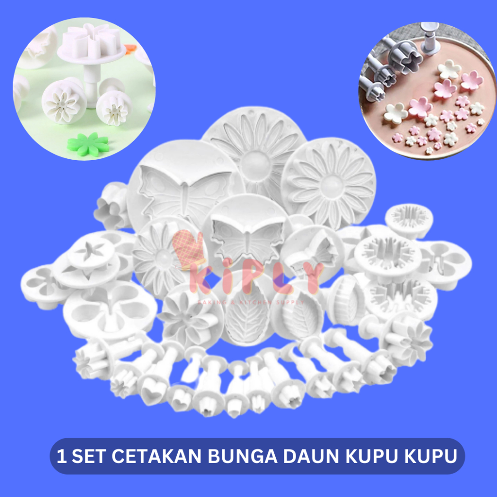 Jual (33 PCS) 1 Set Cetakan Bunga Daun Kupu Kupu/Cetakan Kue Bunga ...