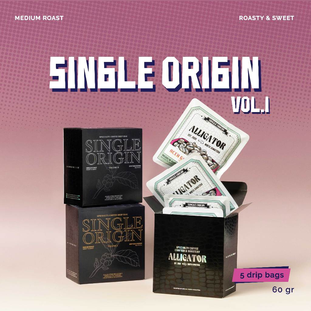 Jual Alligator Coffee Drip Bag - Single Origin ( 5 Circular Drip Bag ) | Shopee Indonesia