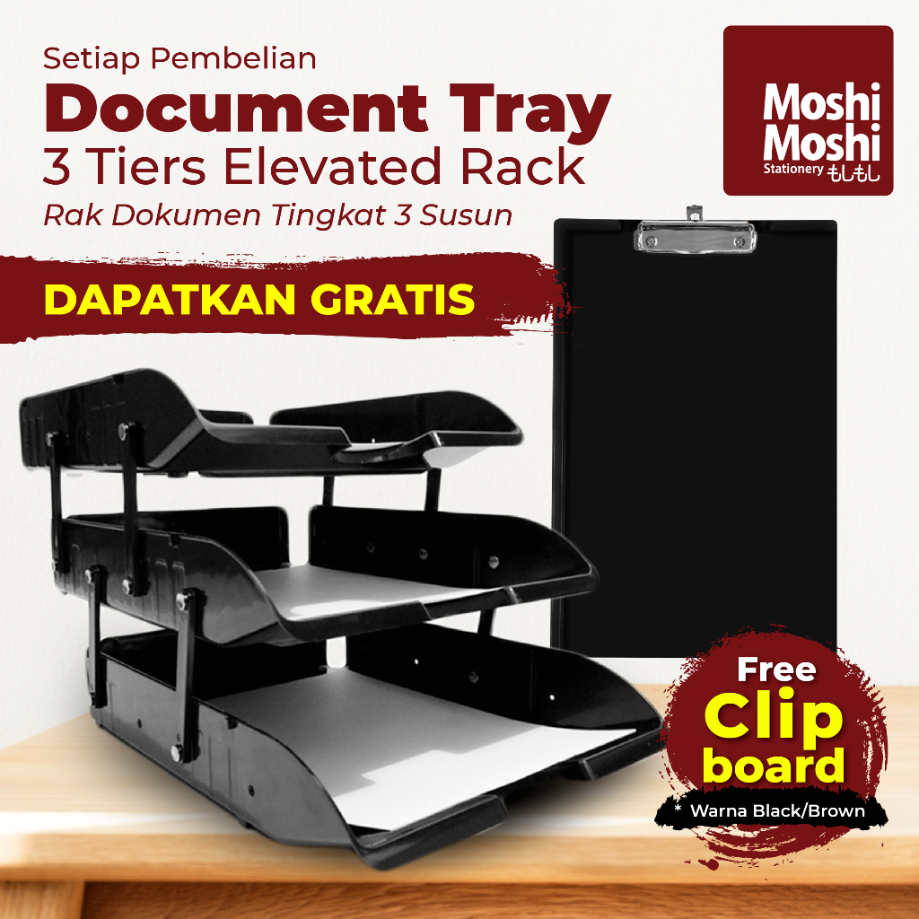 Jual PROMO Document Tray Elevated Letter Rak Susun Kertas File 3 ...