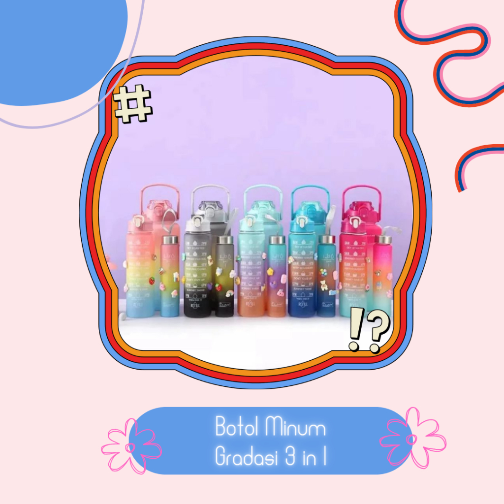 Jual Botol Minum Beranak 3 in 1 / Botol Minum Gradasi 3 in 1 / Botol ...