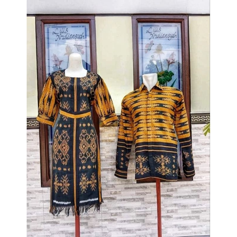 Jual Set Couple Tenun Etnik Set Baju Tenun Couple Keluarga | Shopee Indonesia