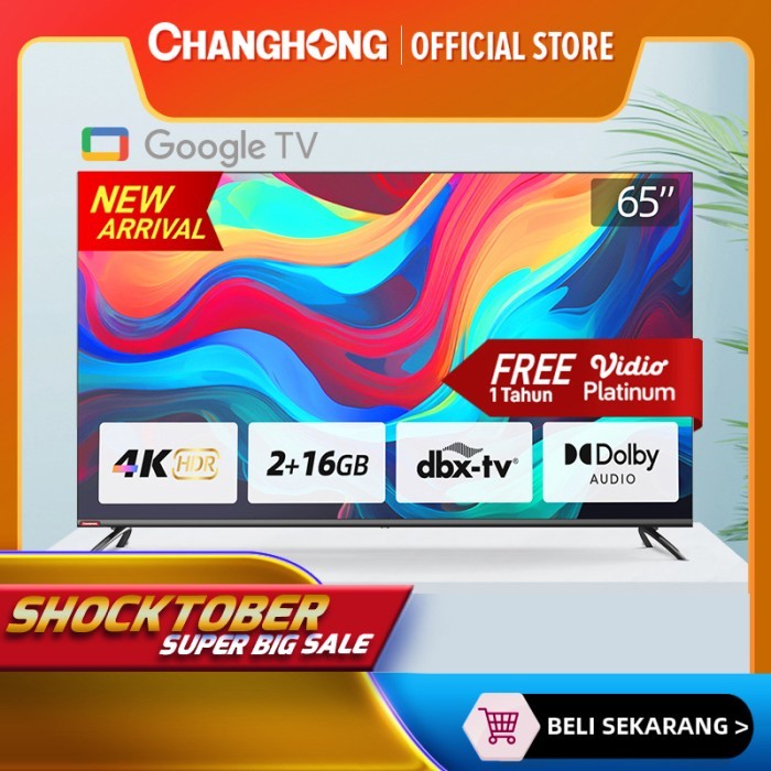 Jual Changhong 65 Inch 65H7 PRO 4K UHD Smart TV LED TV | Shopee Indonesia